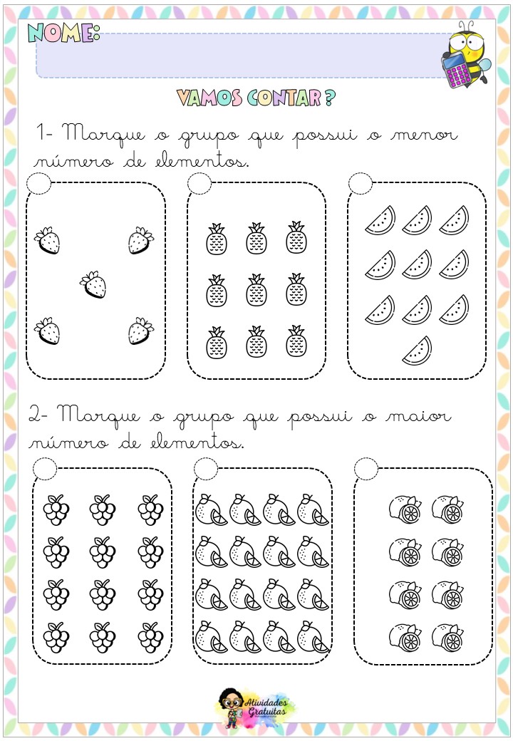 Atividade De Matemática Conjuntos 1º Ano